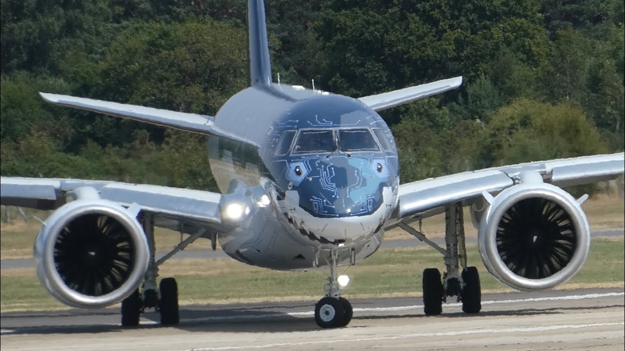 Embraer E190 E2 “Tech Shark” Close Up Arrival After Test Flight ...