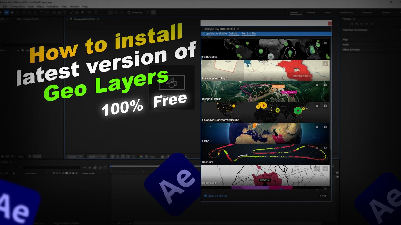 How to Install Latest GeoLayers 3 (May Update 2025) in After Effects ...