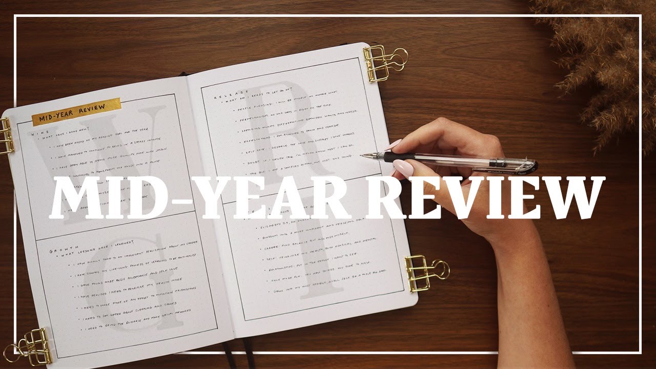 Mid-Year Review Bullet Journal Spread + Prompts for Self-Reflection ...