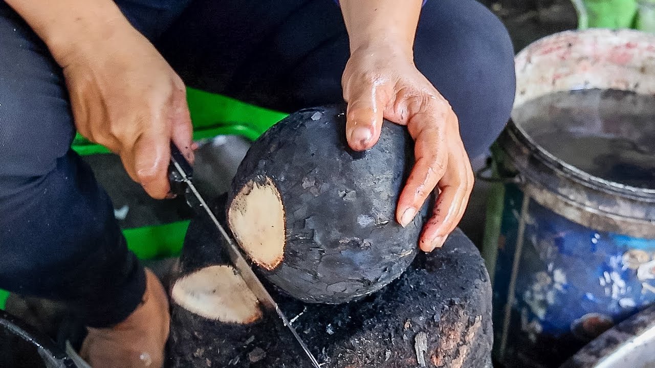 Amazing Burned Coconut Making - Traditional Roast Coconut in Thailand ...