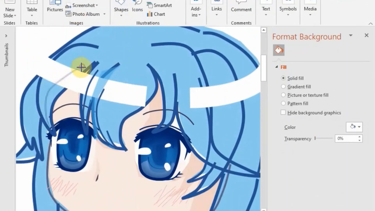 [Color] How to draw anime with mouse in POWERPOINT! ★ No Tablet ★ No ...