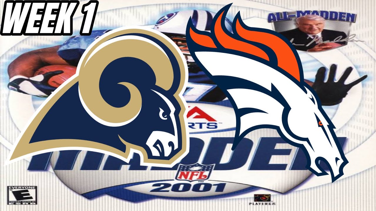 Madden 2001 PS2 Gameplay - Week 1: Denver Broncos @ St. Louis Rams ...