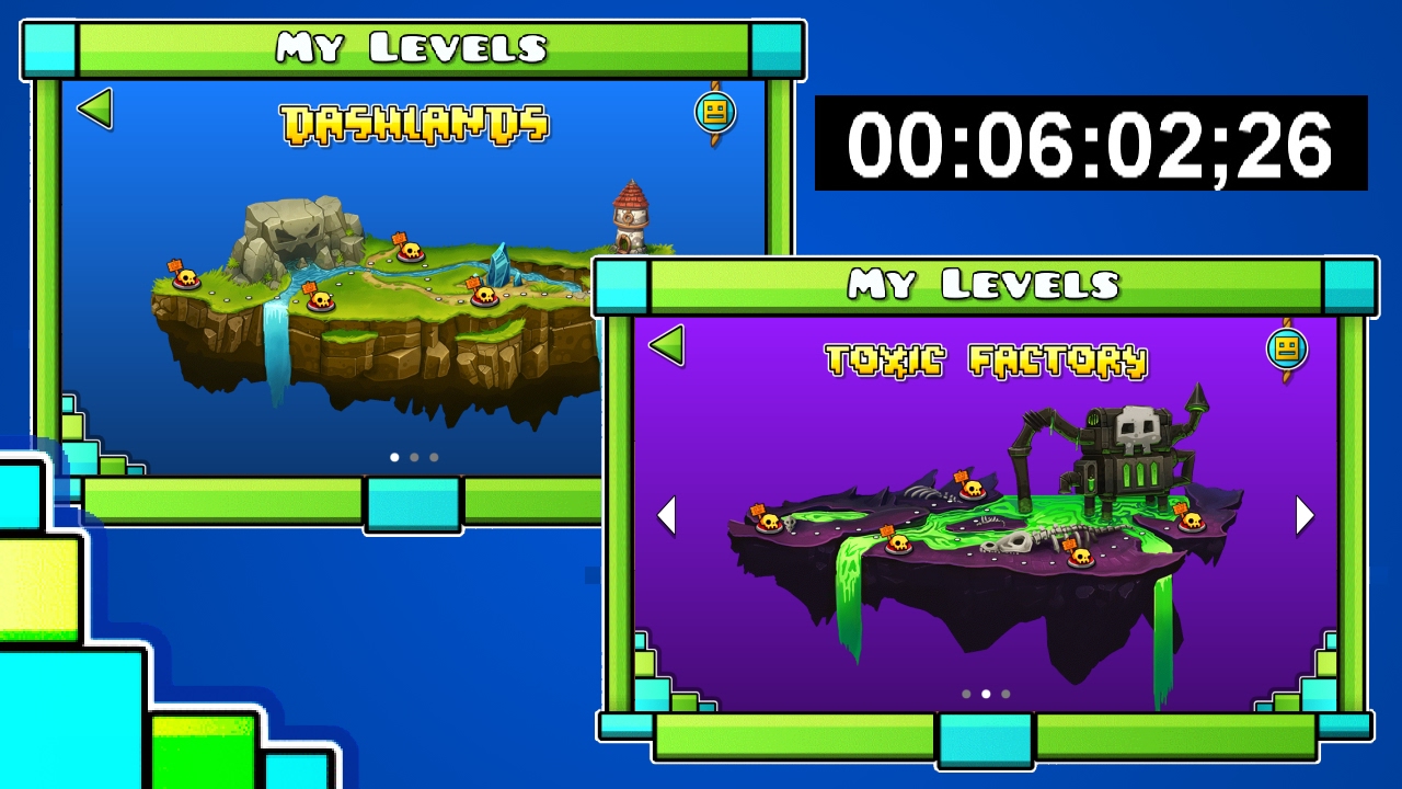 Geometry Dash World 1.0 | Speedrun Level (All Islands) 06:02;26 ...