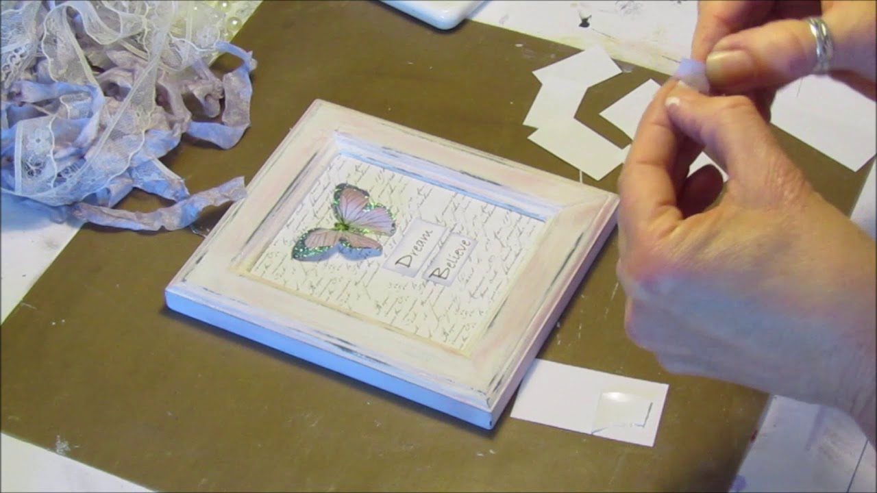 Shabby Chic Butterfly Picture Frame - YouTube