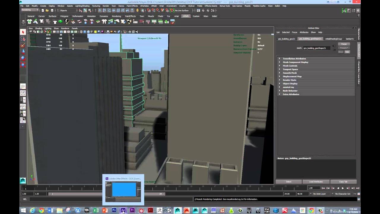 Maya & After Effects Depth Of Field Tutorial - YouTube