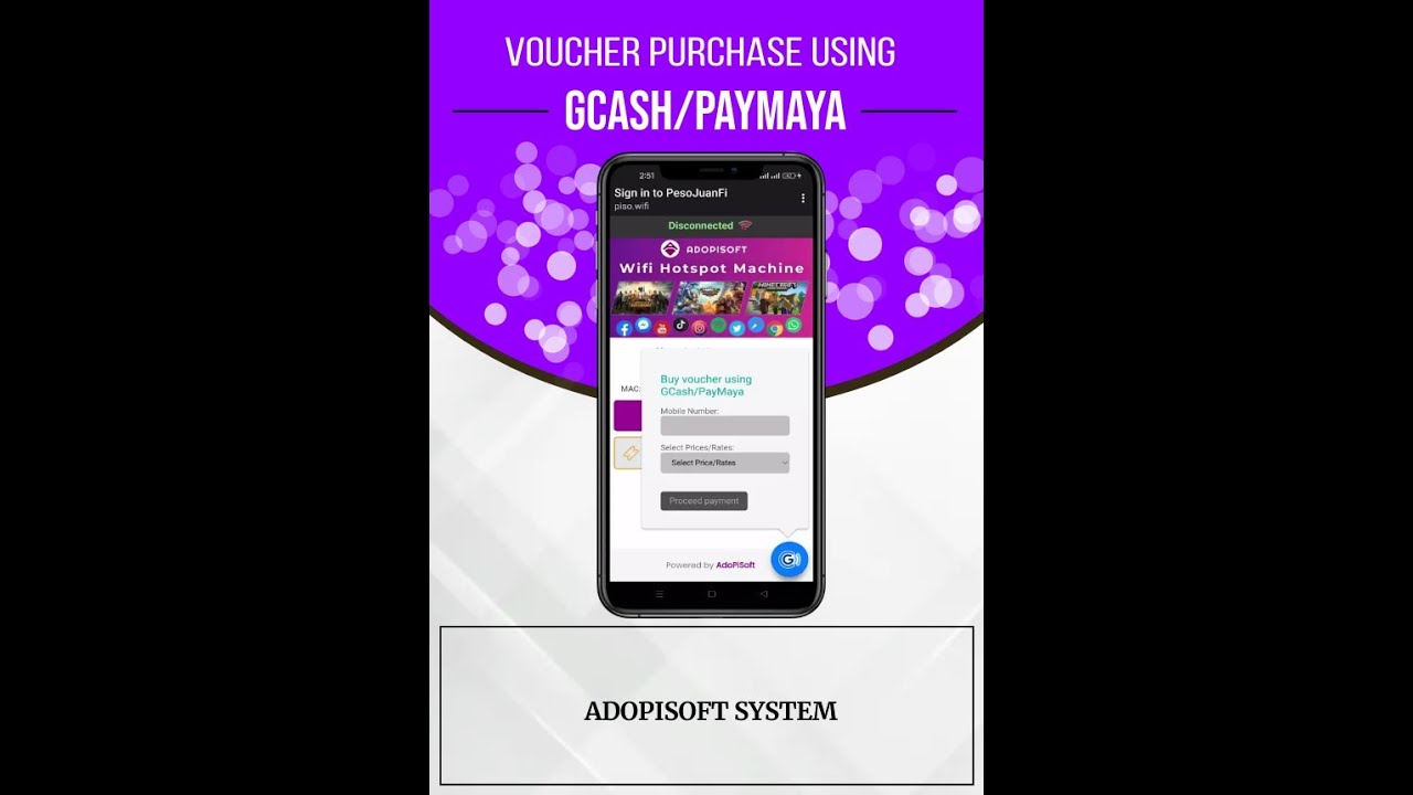ADOPISOFT - Purchase voucher using GCash/PayMaya - YouTube