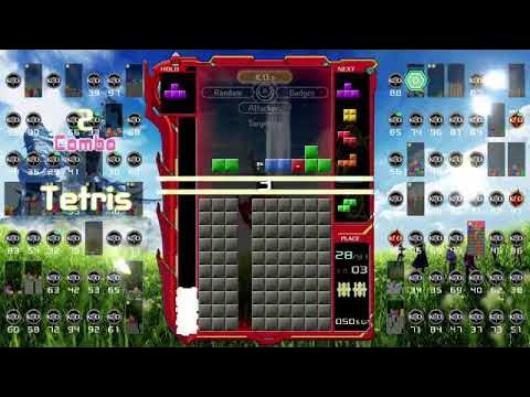 my tetris clear sends 7 lines again twice w/ new xc3 theme in tetris 99 today!!!! - YouTube