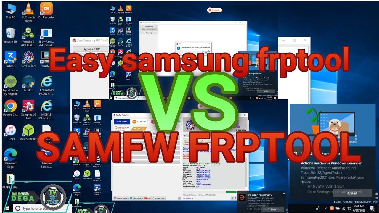 Easy samsung frp tool vs samfw tool frpbypass proccess - YouTube