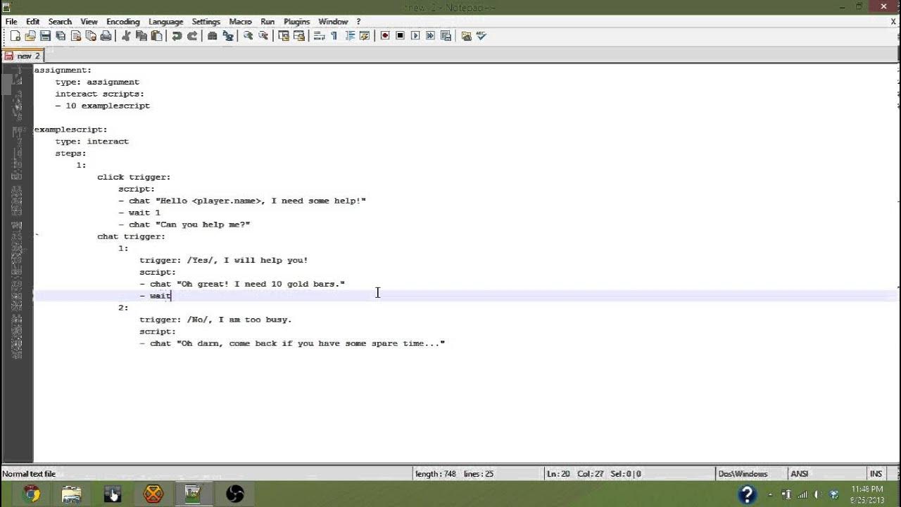 Denizen Scripting Tutorials - Questing 101! - YouTube