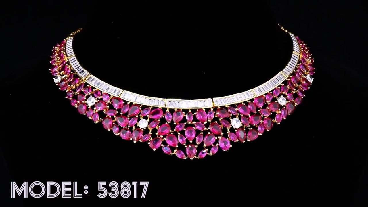 Eye-catching Ruby AD Necklace Set | Violet & Purple - YouTube