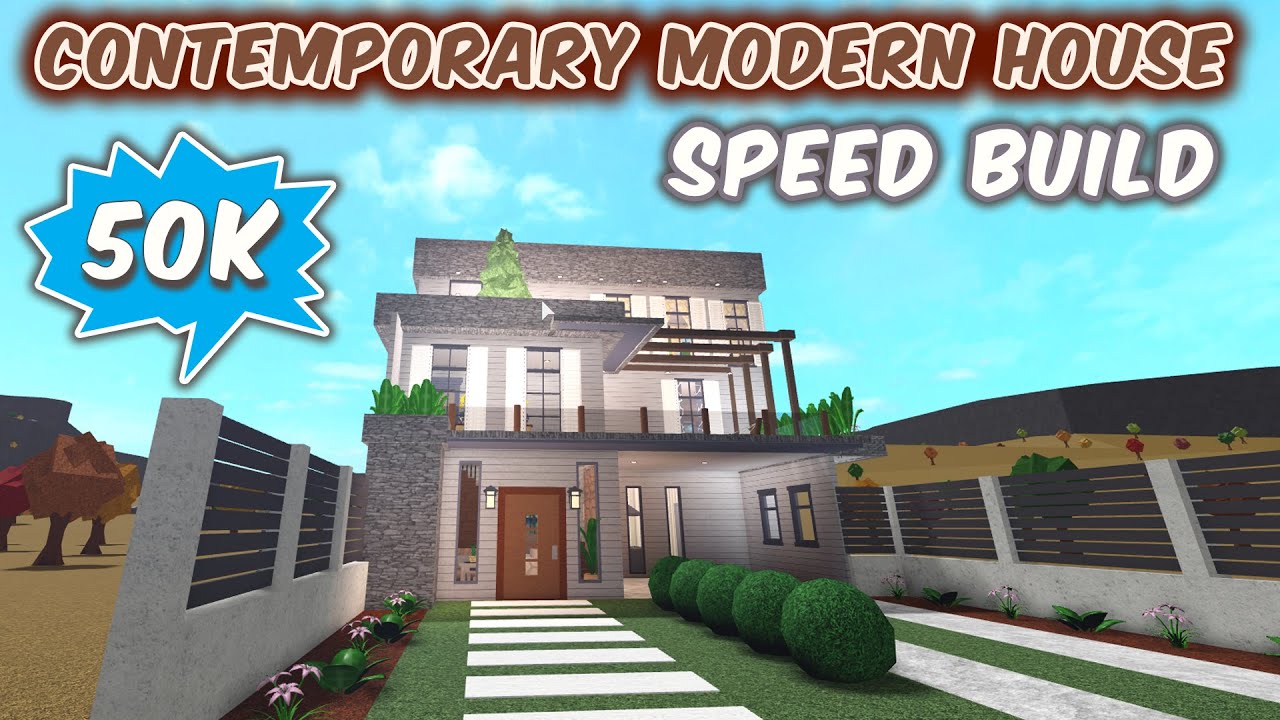 Roblox Bloxburg Contemporary 51K Modern House speed build & tour ...