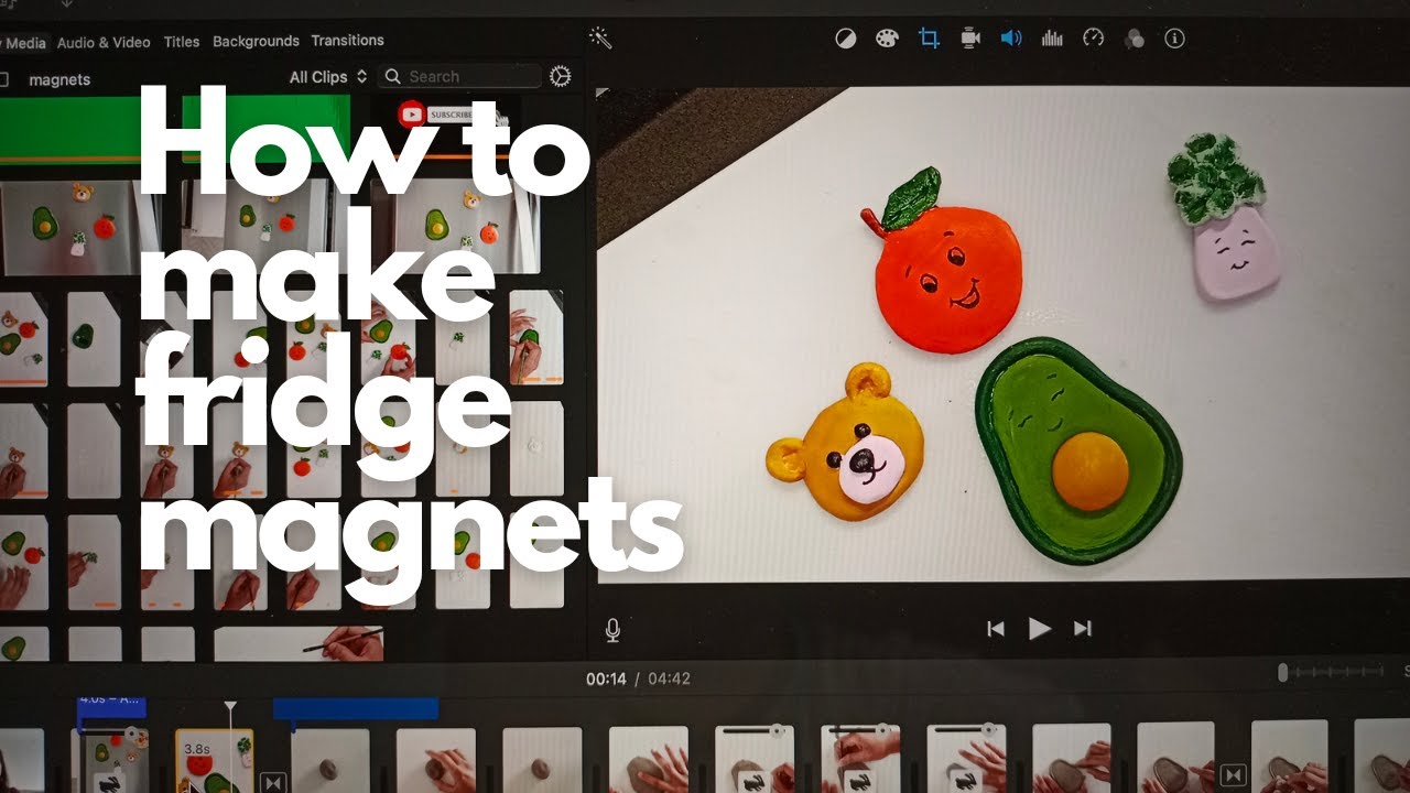 How to make fridge magnets | Fridge magnet making with clay and magnet ...