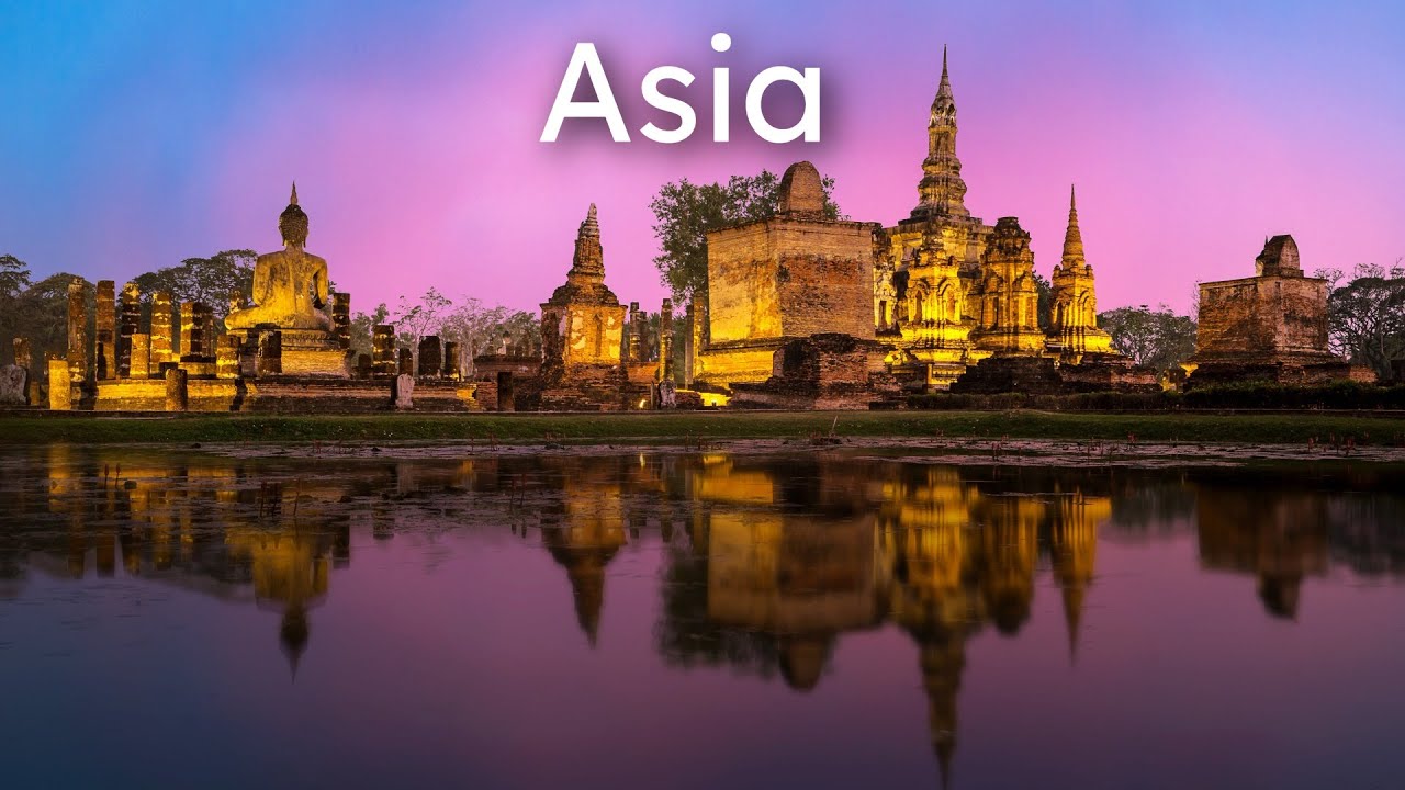 Asia in 4K – All Countries Shown with Relaxing Music | Discover the ...