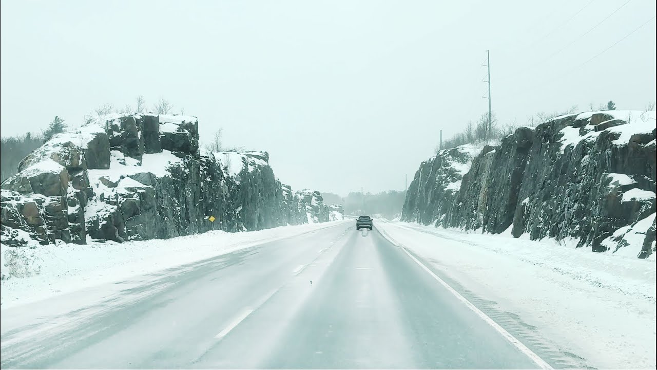 Winter Snow Storm Drive in Canada - Highway 400 driving condition ...