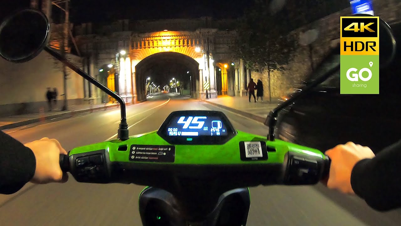 Go Sharing E-Moped - Istanbul Night Ride (Environment Sound Only) 4K ...