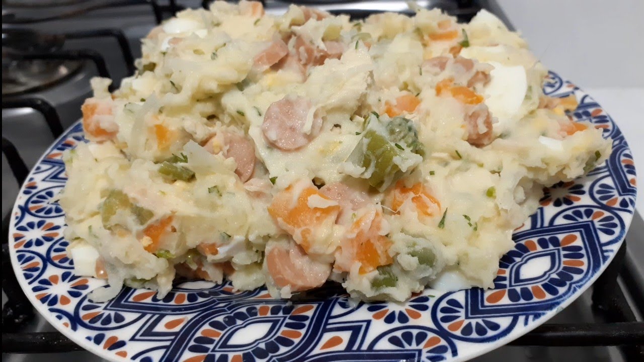 Deliciosa ensalada fría de papa, pollo y verduras - YouTube