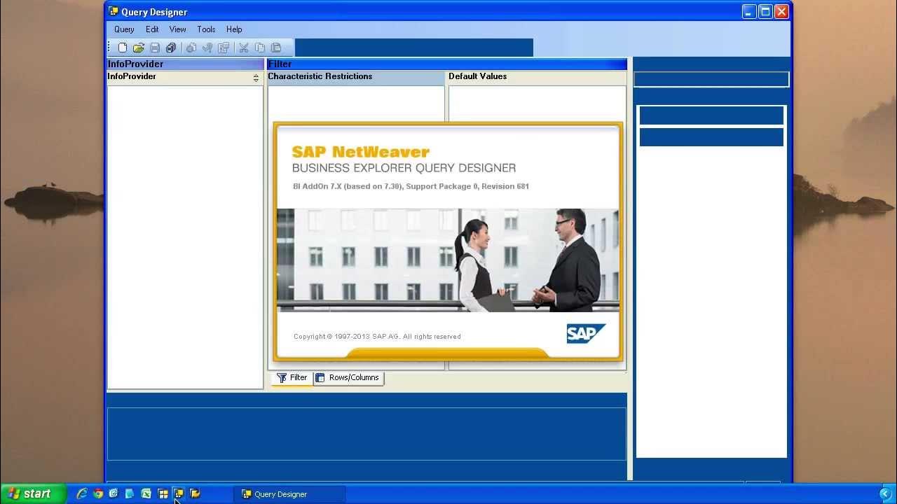 SAP BW - How To Start The SAP BEx Query Designer + Screen Layout - YouTube