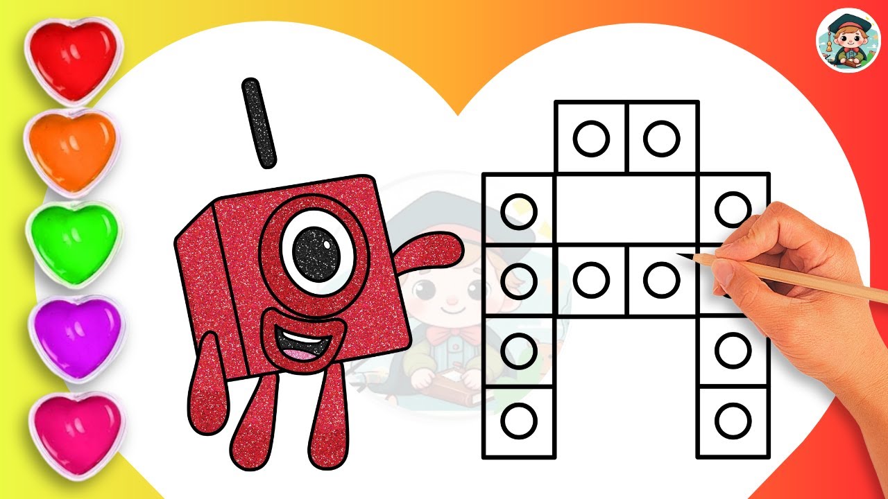 How To Draw Numberblock 1 & AlphaBlock A Coloring for Kids - YouTube