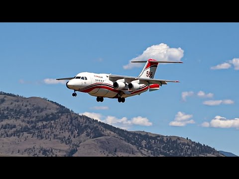 Conair Avro RJ85 Approach and Landing at Kamloops Airport - YouTube
