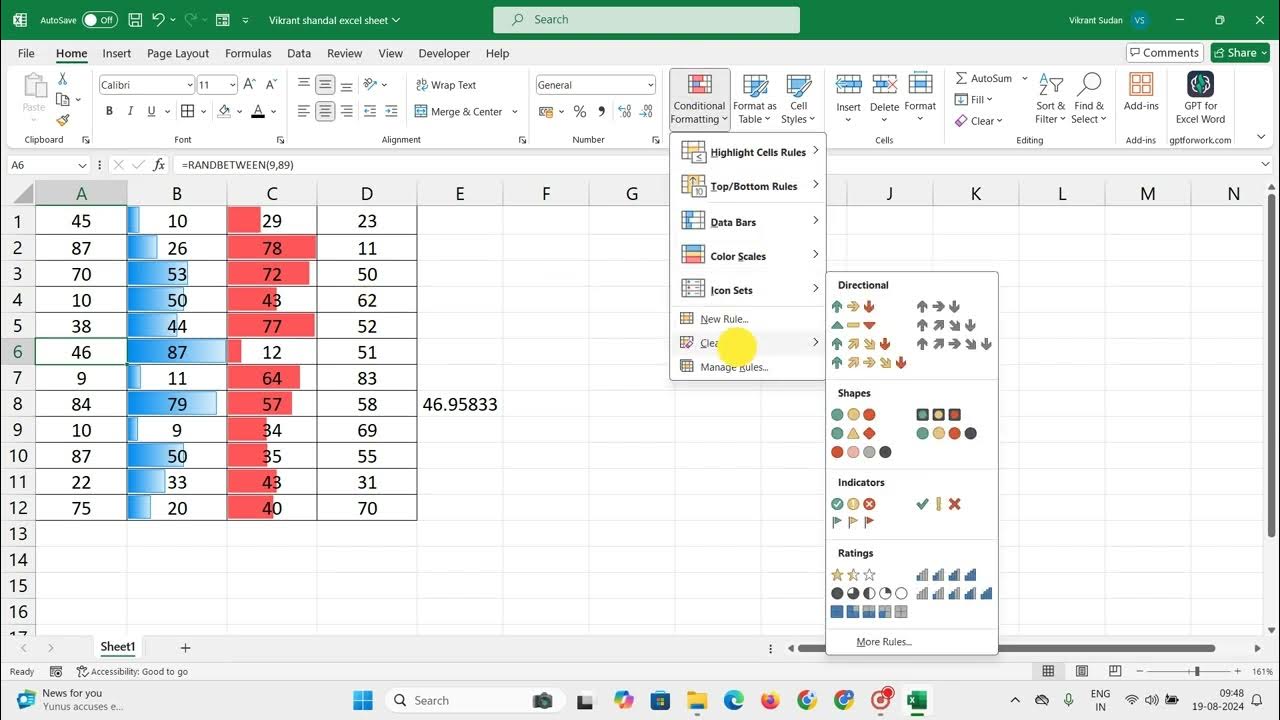 conditional formatting last part || MS EXCEL || Vikrant Shandal - YouTube