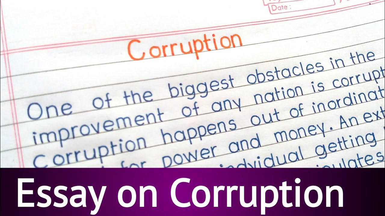 Essay on Corruption in English|| Corruption English Essay|| English ...