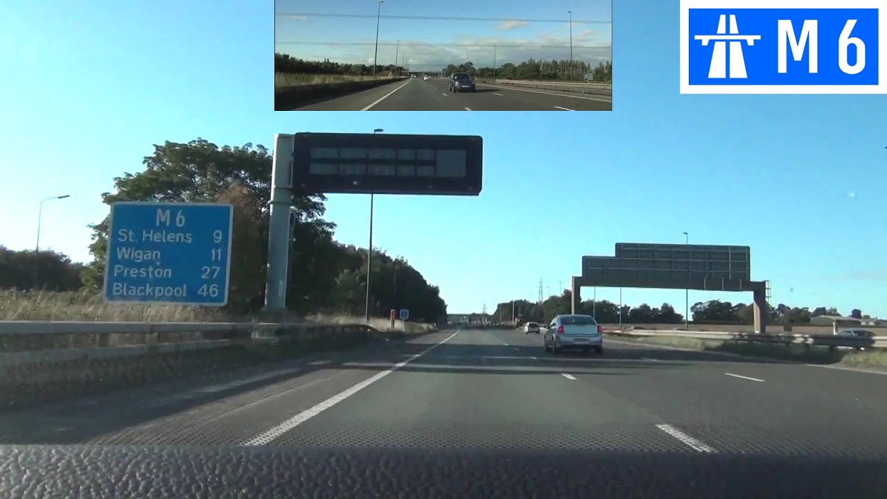 Driving in the UK - M6 Motorway - J21a to J26 - Front View with ...