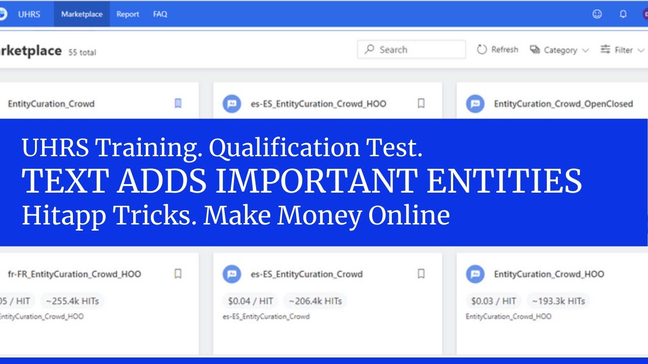 UHRS Training. TEXT ADDS IMPORTANT ENTITIES Qualification Test. Hitapp ...