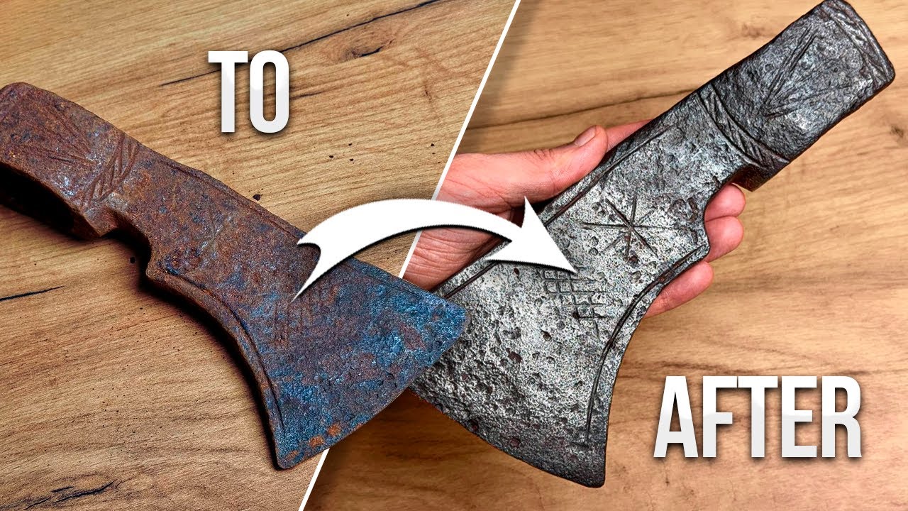 Rusty Axe Restoration with Natural Patina Preserved (No Sandblasting ...
