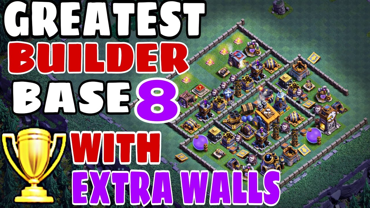 GREATEST BUILDER HALL 8 BASE LAYOUT w/PROOF | COC BEST ANTI 2 STAR BH8 ...