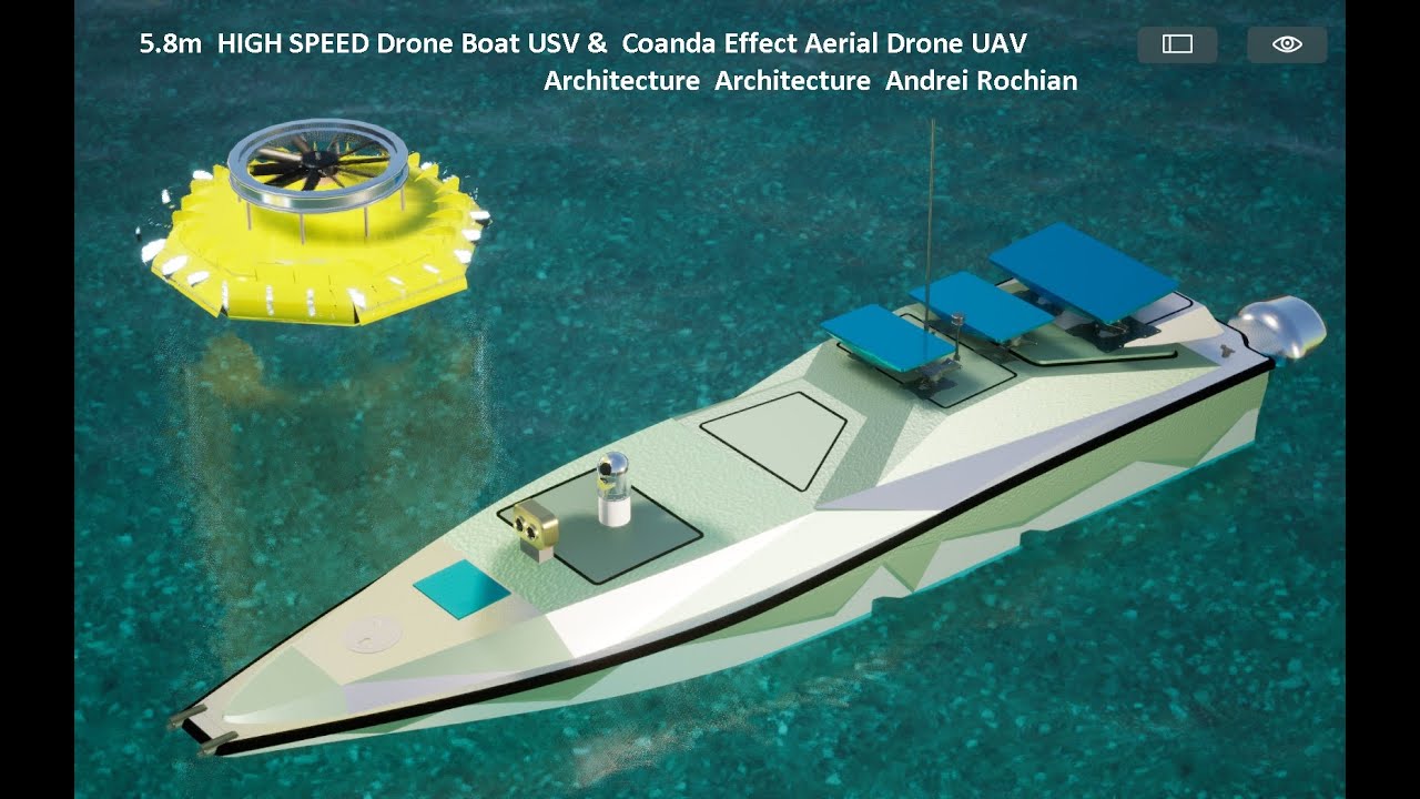 5.8m Drone Boat USV & Coanda Effect Aerial Drone UAV Architecture ...