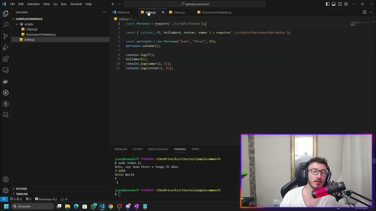 Diferencias entre CommonJS y import/export de ES6 - YouTube