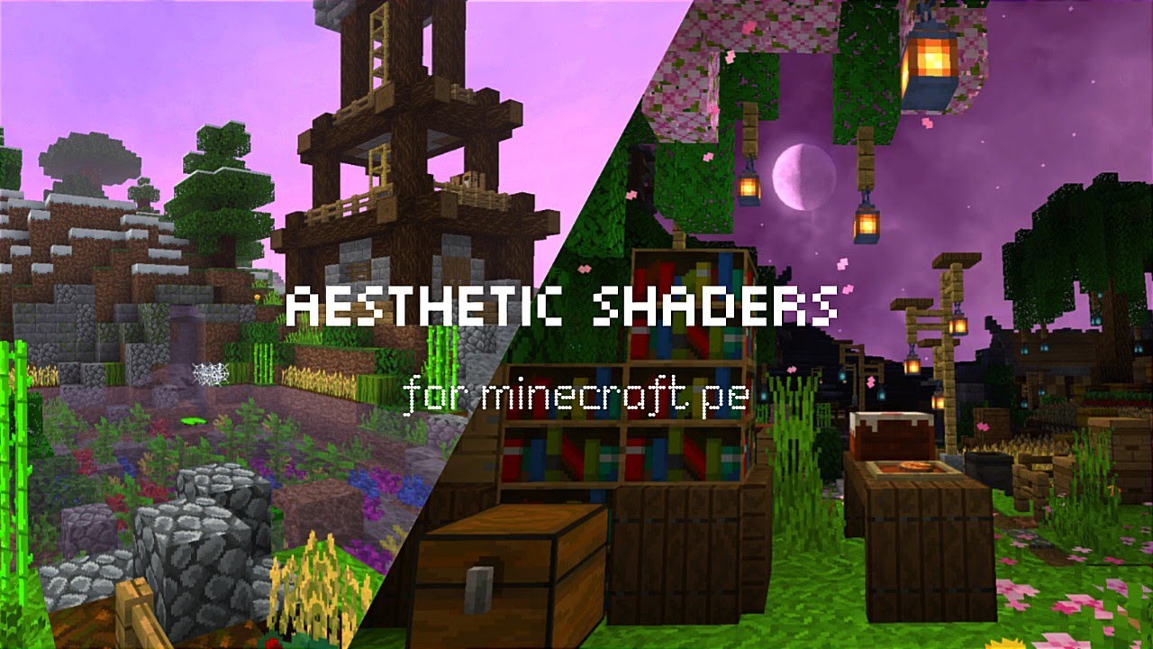 Best aesthetic shaders MCPE 1.20+ | No Lag Support Render dragon 🌺🦩 ...