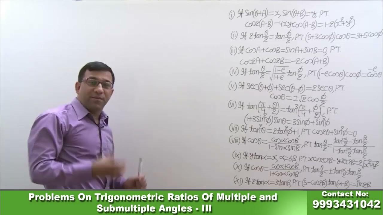 Problems On Trigonometric Ratios Of Multiple and Submultiple Angles - 3 | FOR JEET | Mathematics ...