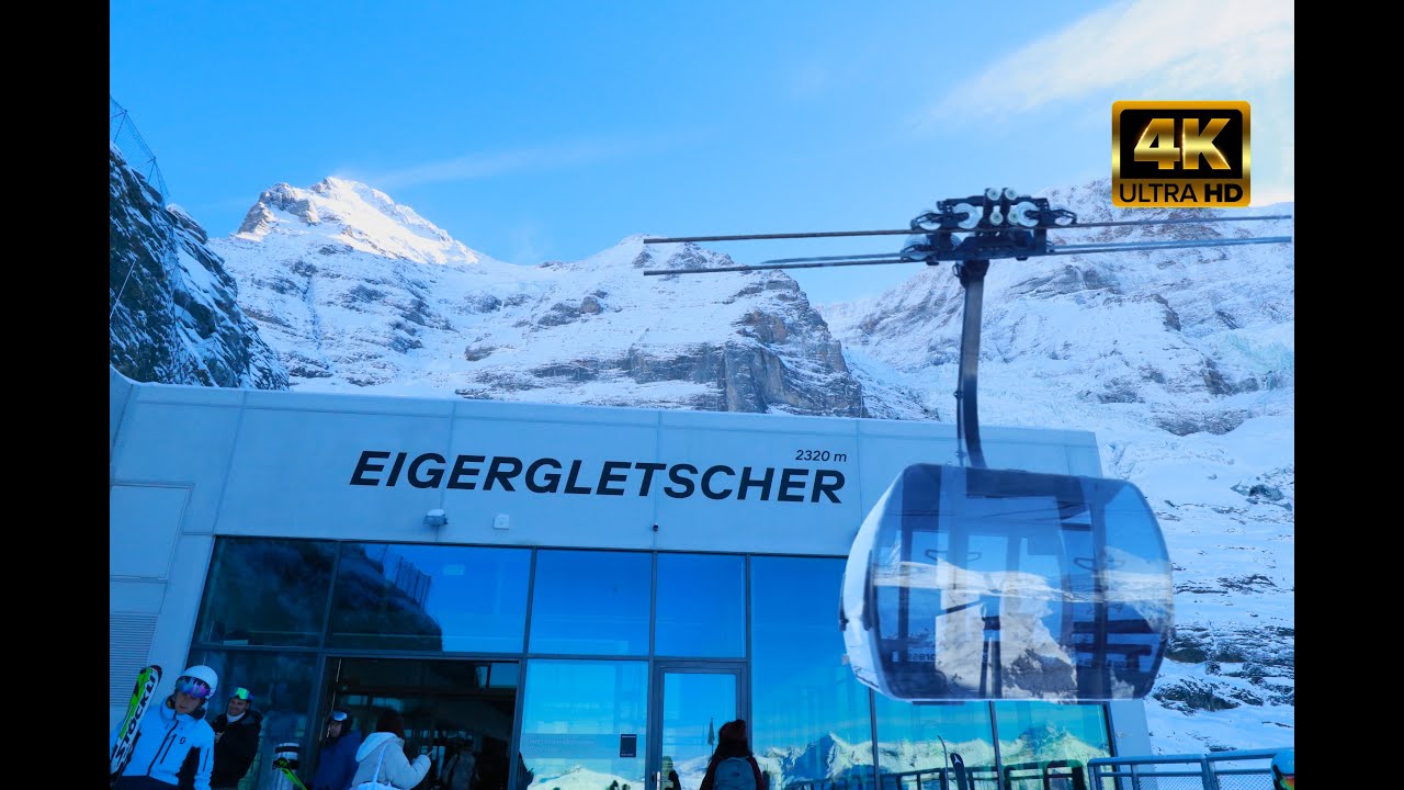 EIGER EXPRESS GONDOLA [4K] Grindelwald Switzerland | Winter Tricable ...