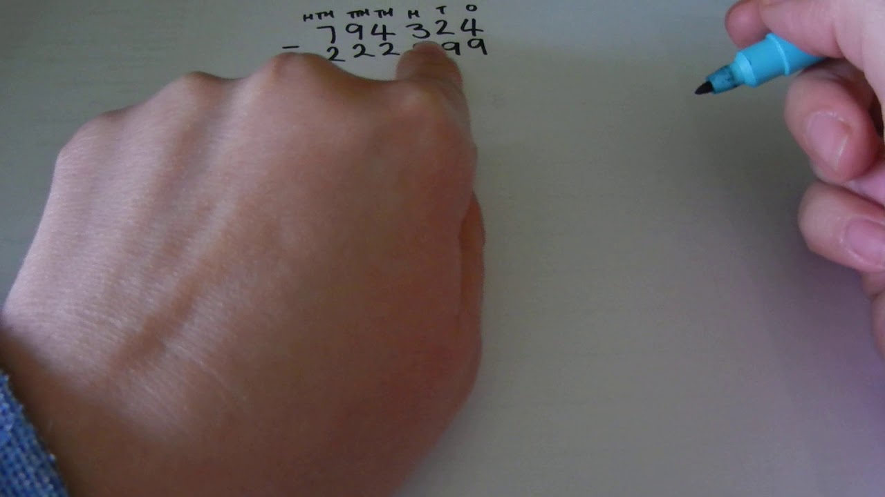 Subtracting 6 digit numbers - YouTube