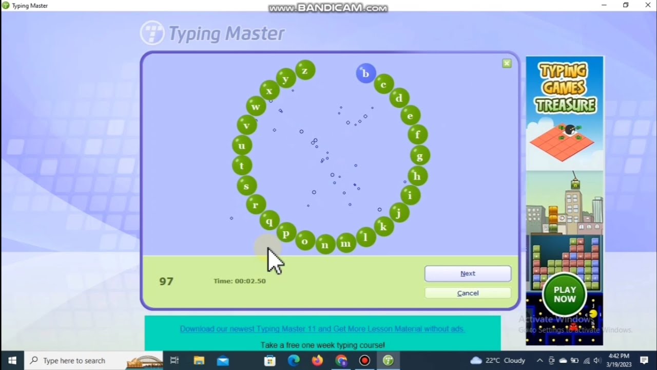 Typing Master me a to z game kaise khole || How to Play a to z game in ...