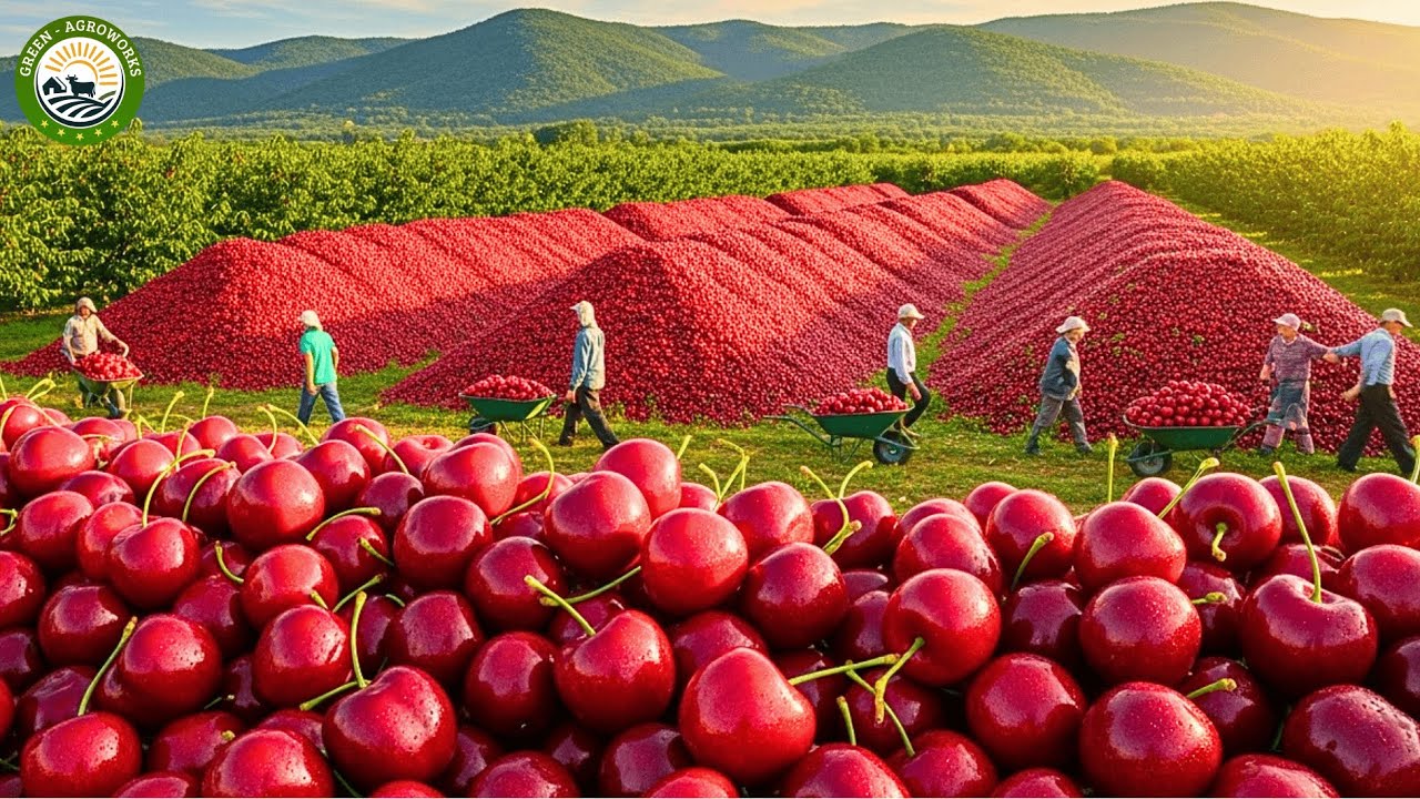 How Millions of Cherries Are Harvested and Processed in the Factory ...