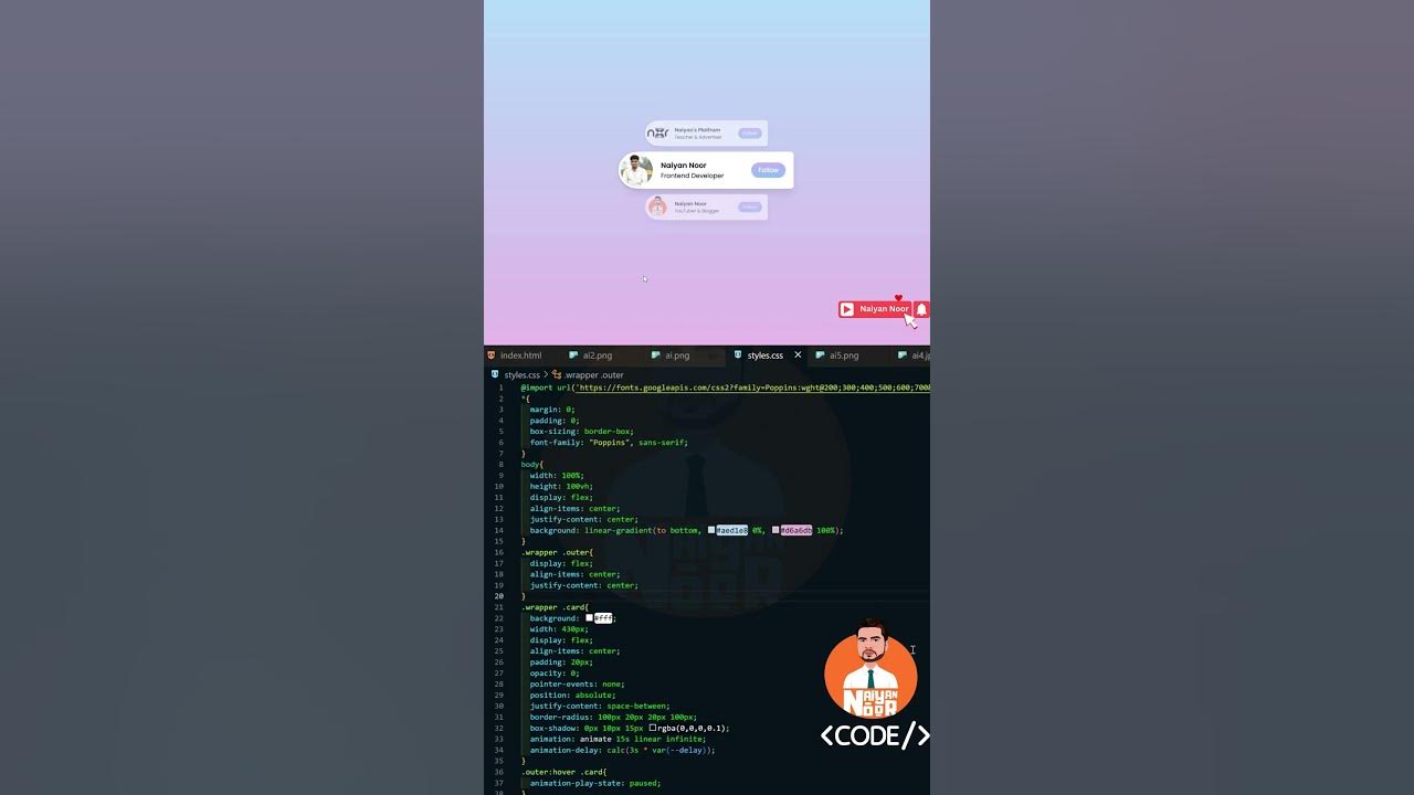 Vertical Card Slider By Naiyannoor Coding Naiyannoor Webdesigner