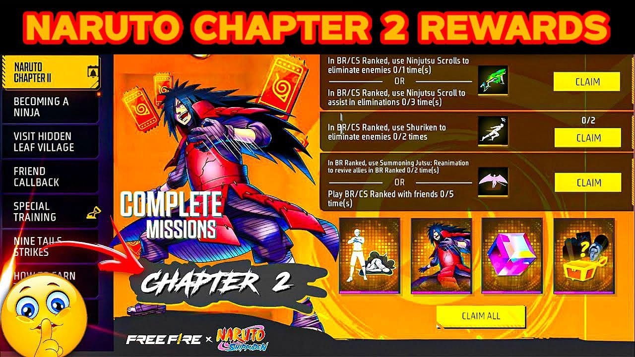 Thinuvana CHAPTER 2 FREE REWARDS🔥 |NARUTO CHAPTER 2 FREE FIRE| FREE ...