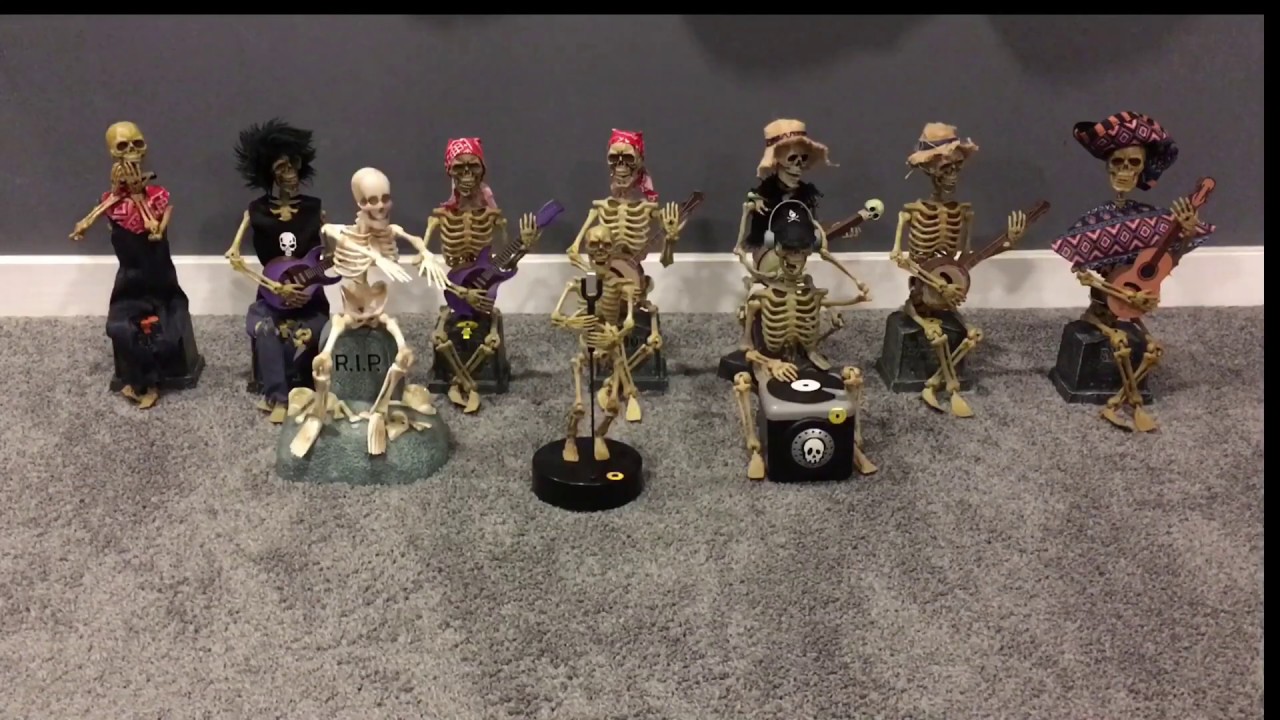 Halloween animated skeleton mega band!!! - YouTube
