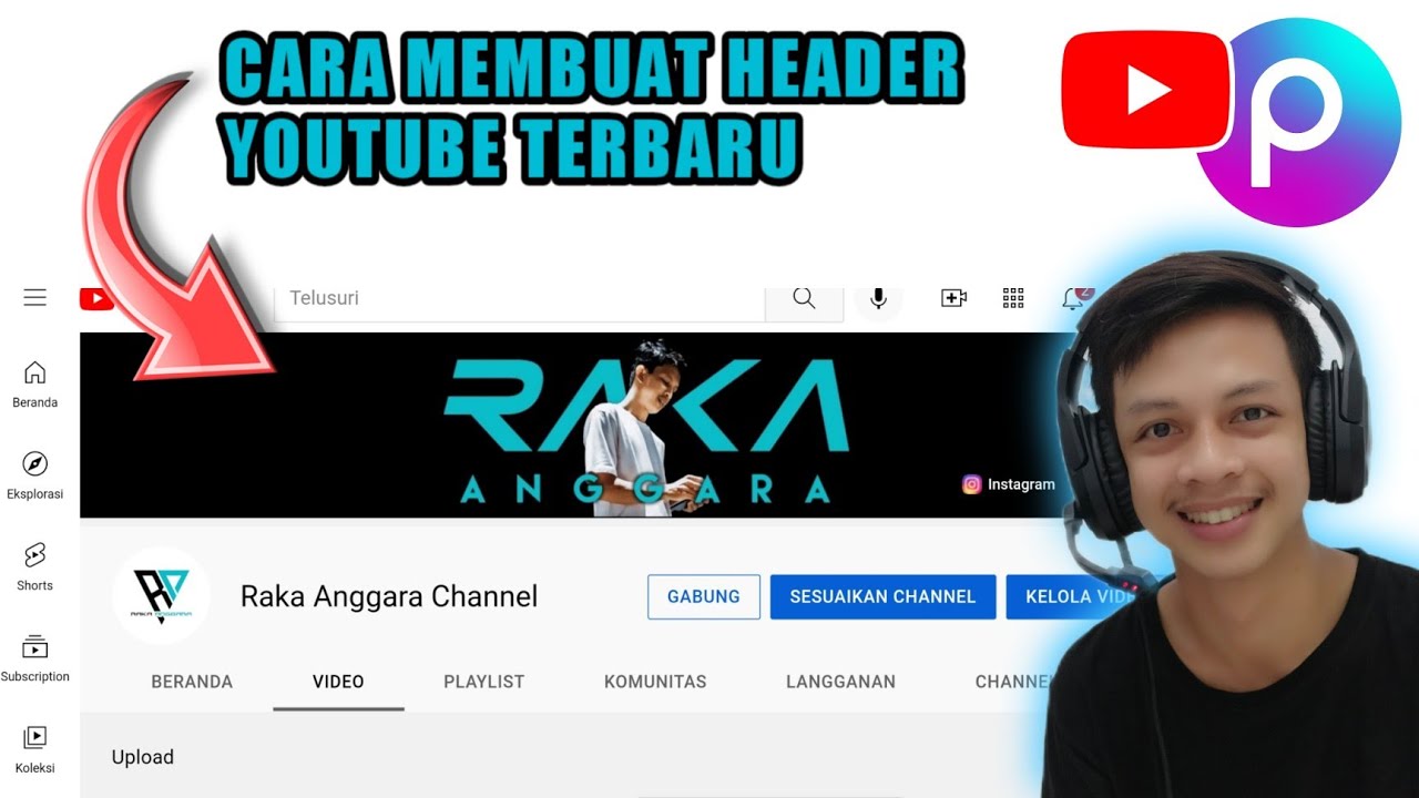 Cara buat Header Youtube di Android 2022 - YouTube