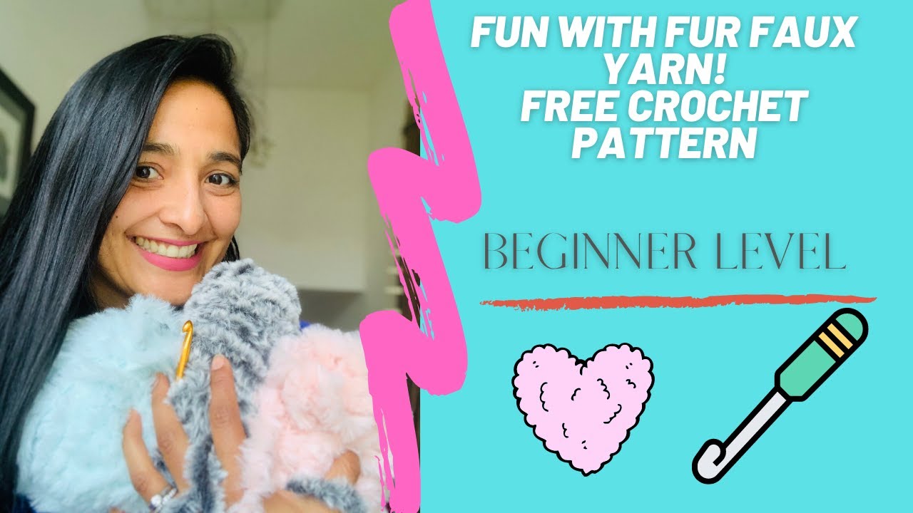 Fun with faux fur yarn! Free crochet pattern - YouTube