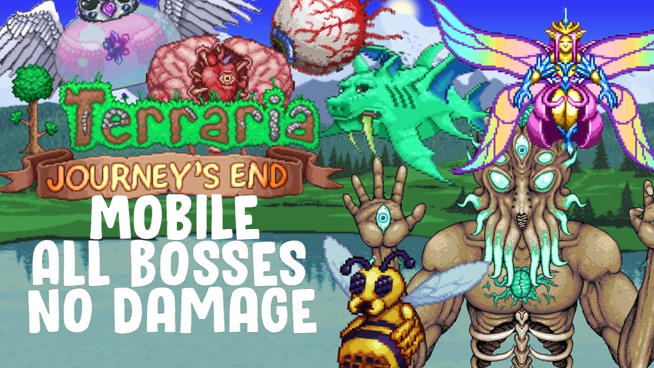 Terraria Mobile All Bosses, No Damage - YouTube