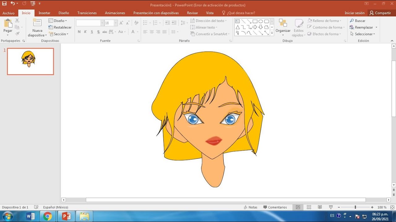 Easy anime drawing | how to draw anime girl easy in powerpoint - YouTube