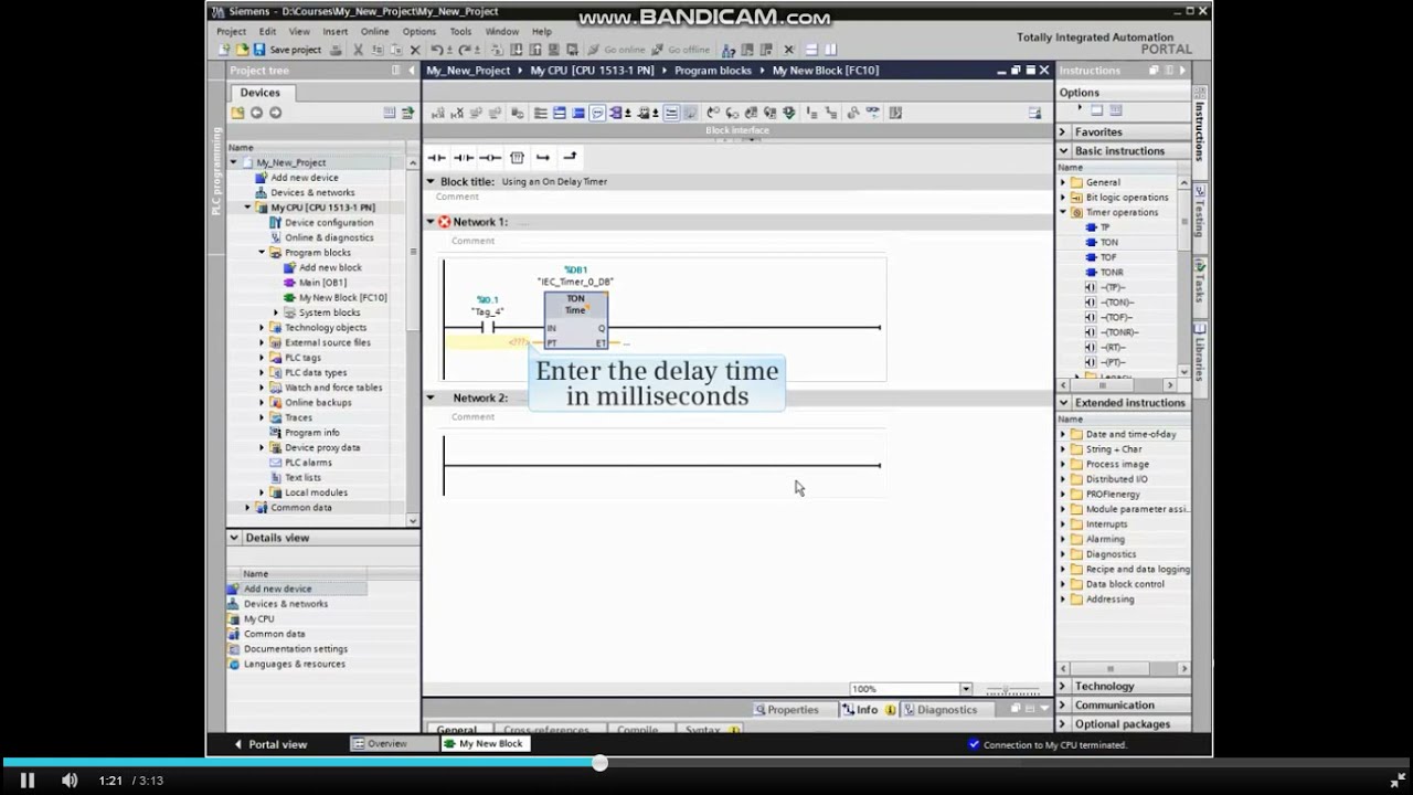 How To Configure An ON Delay Timer In TIA Portal YouTube How To Configure An ON Delay Timer In TIA Portal YouTube