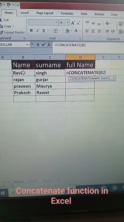 concatenate function - YouTube