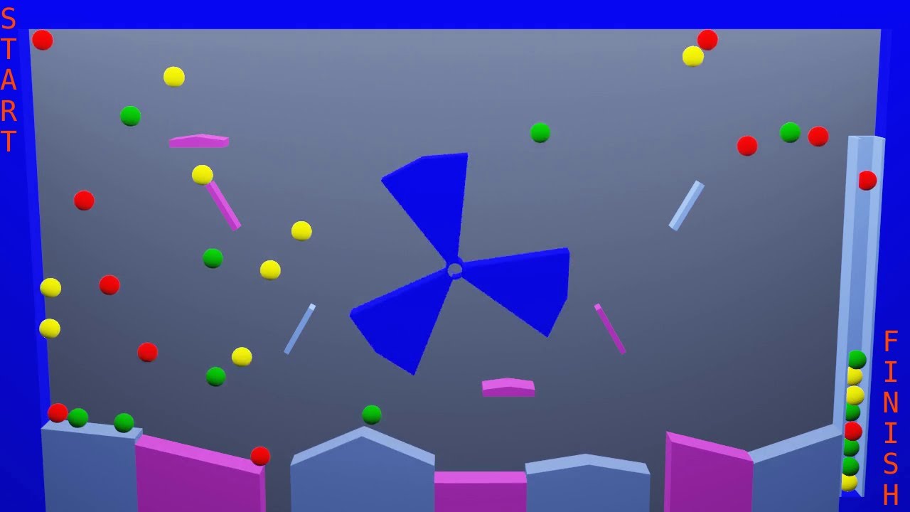 Blender Animation / 48 Balls / Marble Race / Marble Run / Obstacle ...