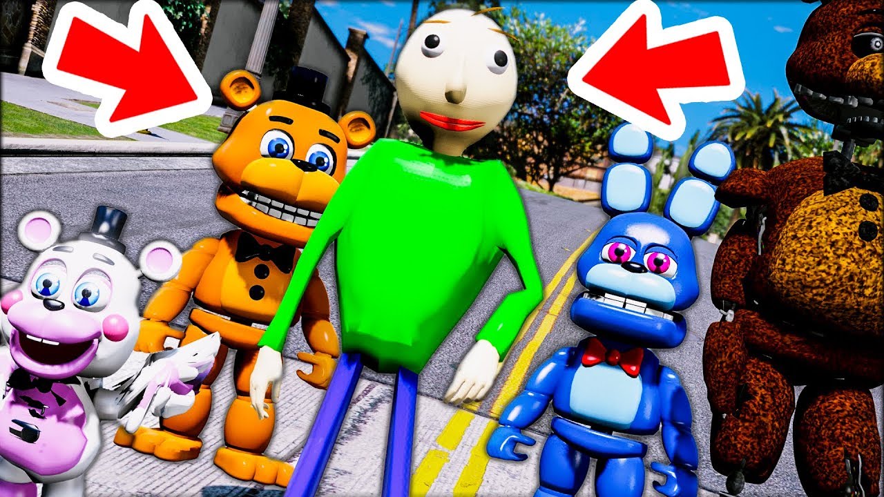 (FNAF GTA 5) BRAND NEW BALDI'S BASICS & FNAF ANIMATRONIC MODS! Gmod ...