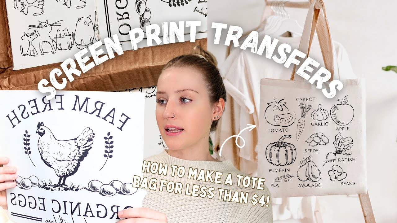 How to Make a Tote Bag for UNDER $4 Using Screen Print Transfers ...
