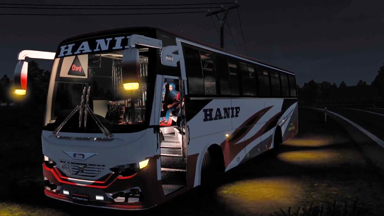 HANIF Bus On Narrow Road In Night | Bus Mod | ETS 2 - YouTube